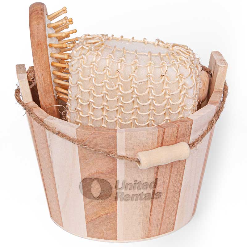 Bamboo Bucket Bath and Massage Set - 5pcs – High Caliber Line