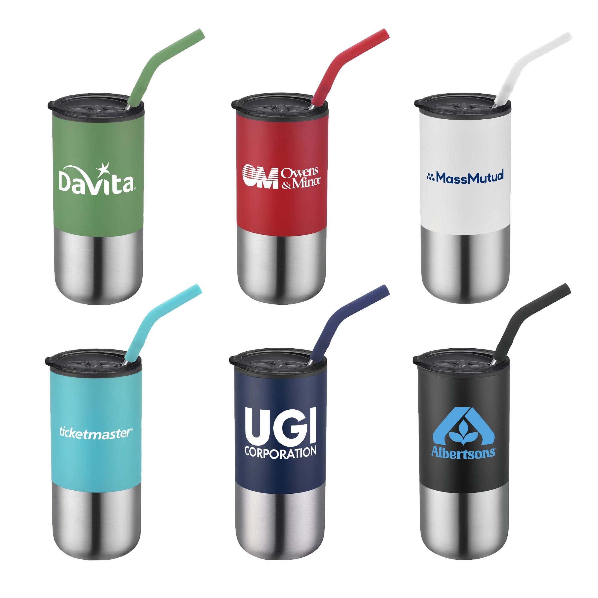 16oz. Double Wall SS / PP Tumbler with Silicone Sip Steel Straw – High ...