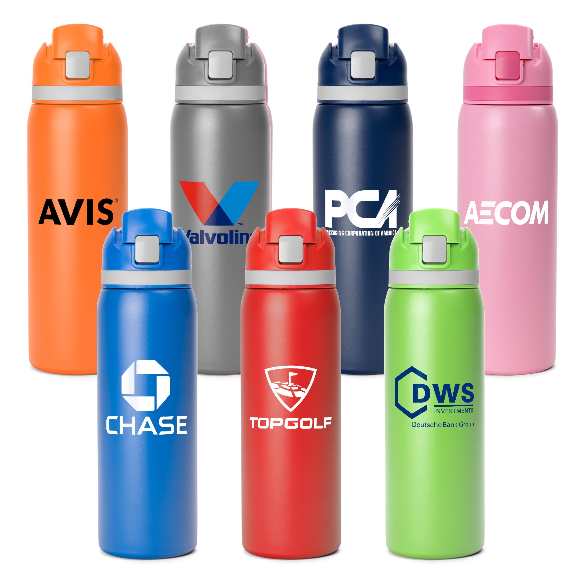 Two-Toned 27oz. Stainless Steel Pop Straw Bottle – High Caliber Line