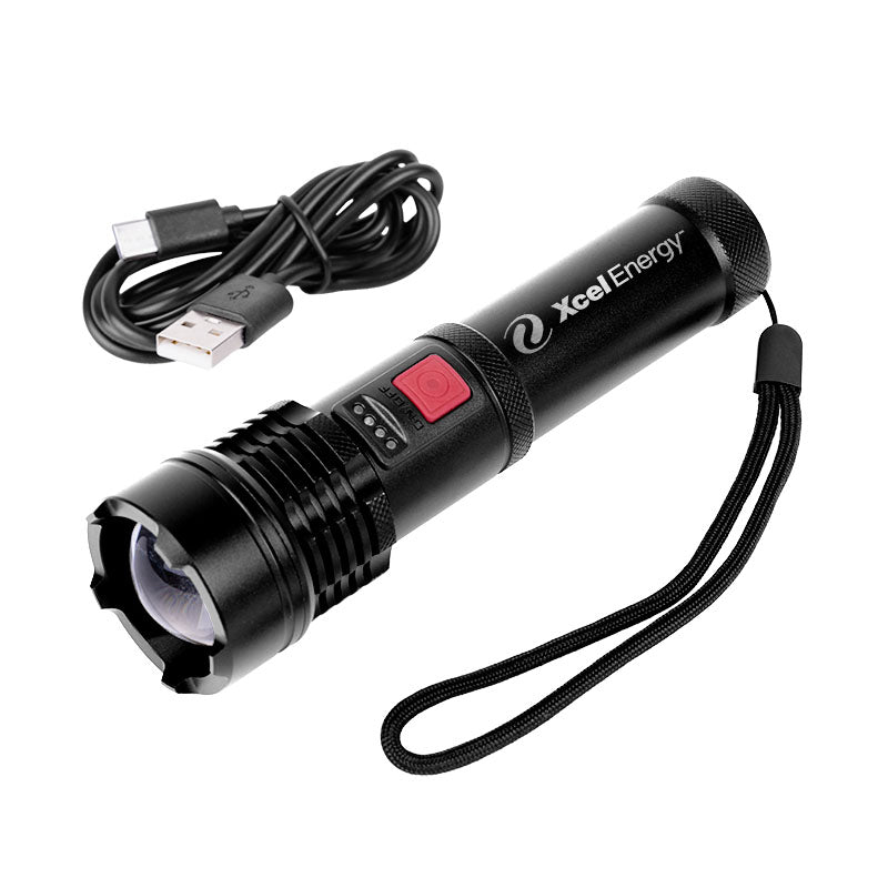 800LM Metal Flashlight with 1500mAh Rechargeable Battery – High Caliber ...