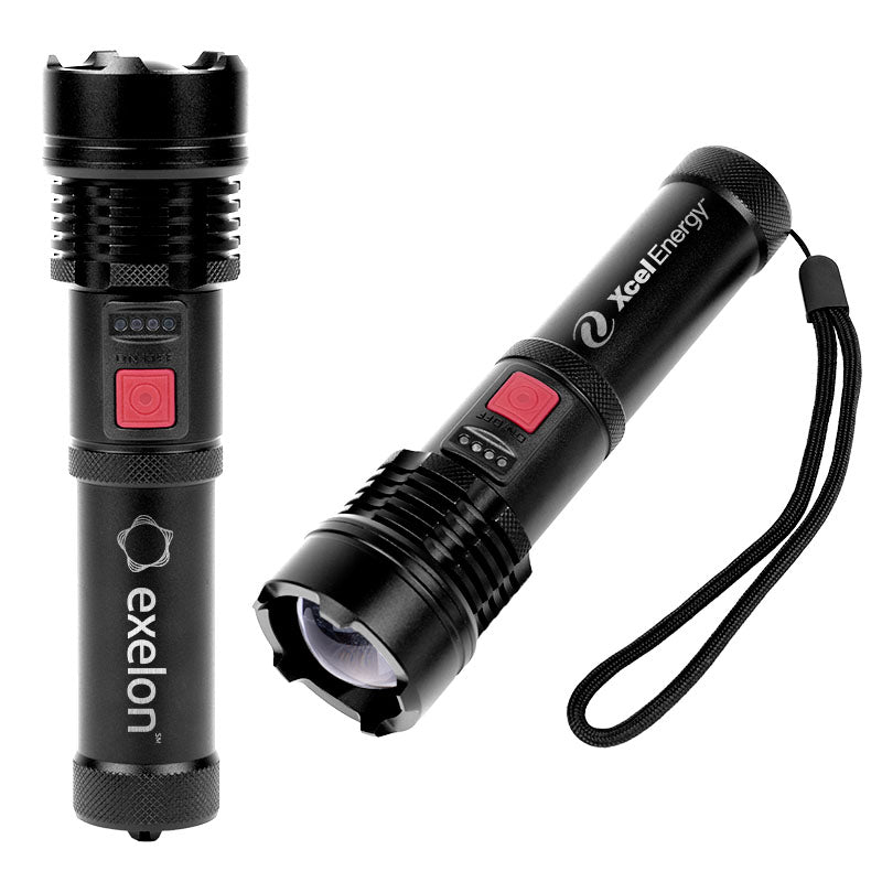 800LM Metal Flashlight with 1500mAh Rechargeable Battery – High Caliber ...