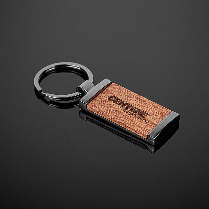 Grafton Gunmetal Wood Rectangular Key Chain – High Caliber Line
